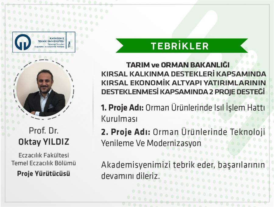 Üniversitemiz Eczacılık Fakültesi Öğretim Üyesi Prof. Dr. Oktay YILDIZ ...