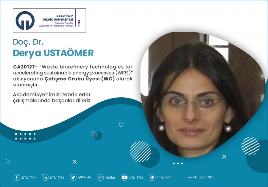 Doç. Dr. Derya USTAÖMER COST Programına Çalışma Grubu Üyesi (WG) Olarak ...